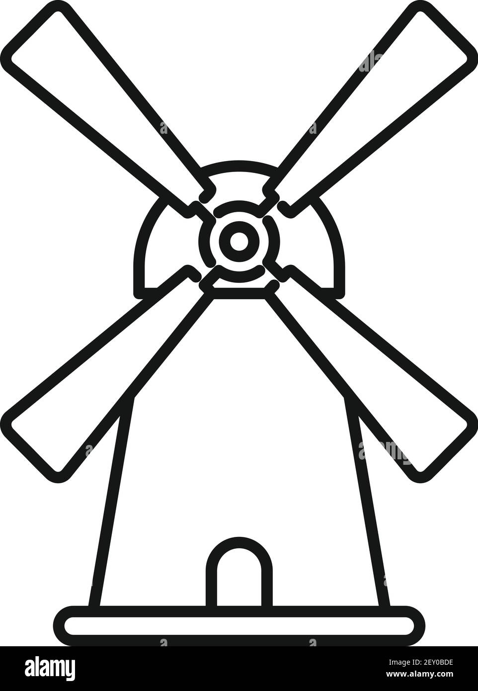 Old windmill with sails Stock Vector Images - Alamy