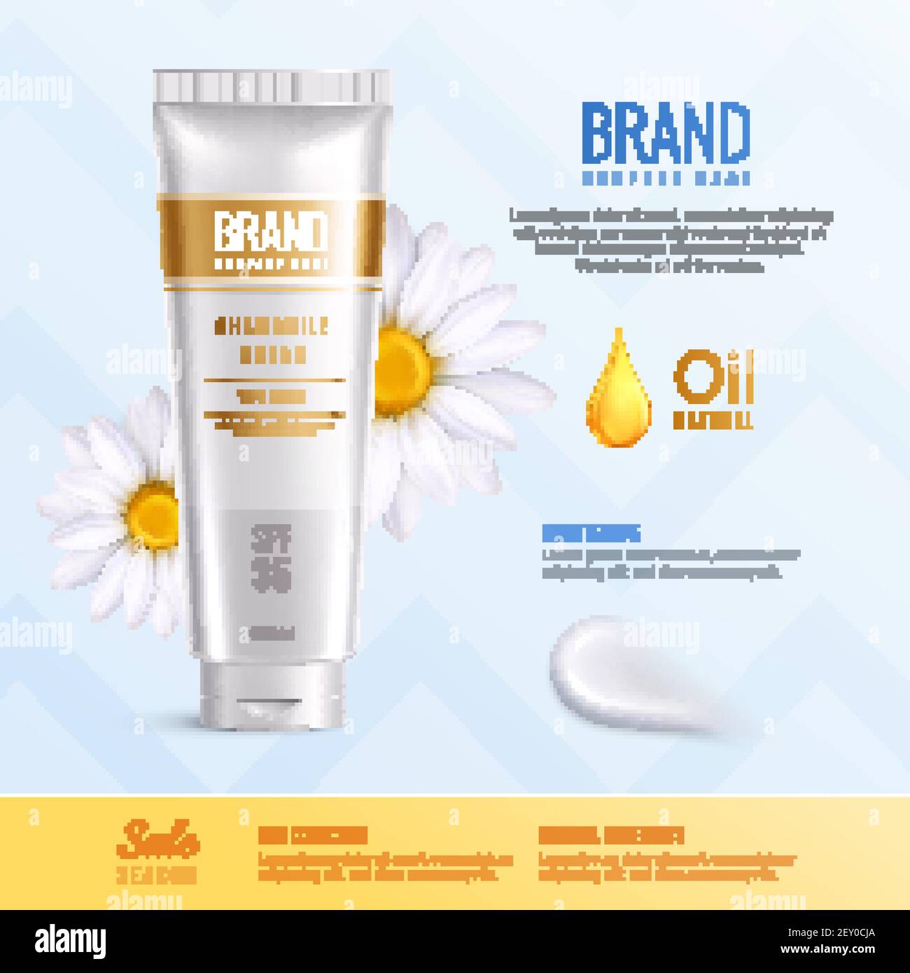 Organic cosmetics ingredients advertising realistic composition with ...