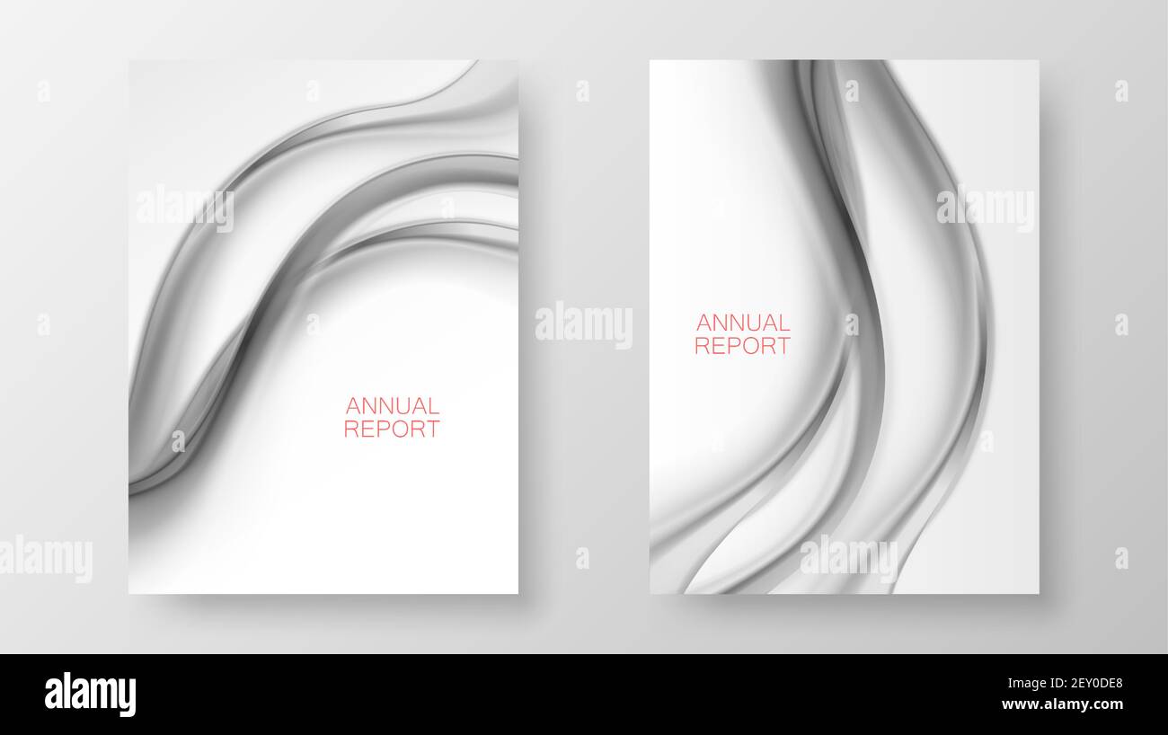 Gray abstract flow of smooth waves Design template for annual report ...
