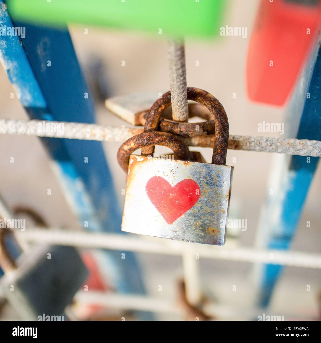 Padlock with heart Stock Photo - Alamy