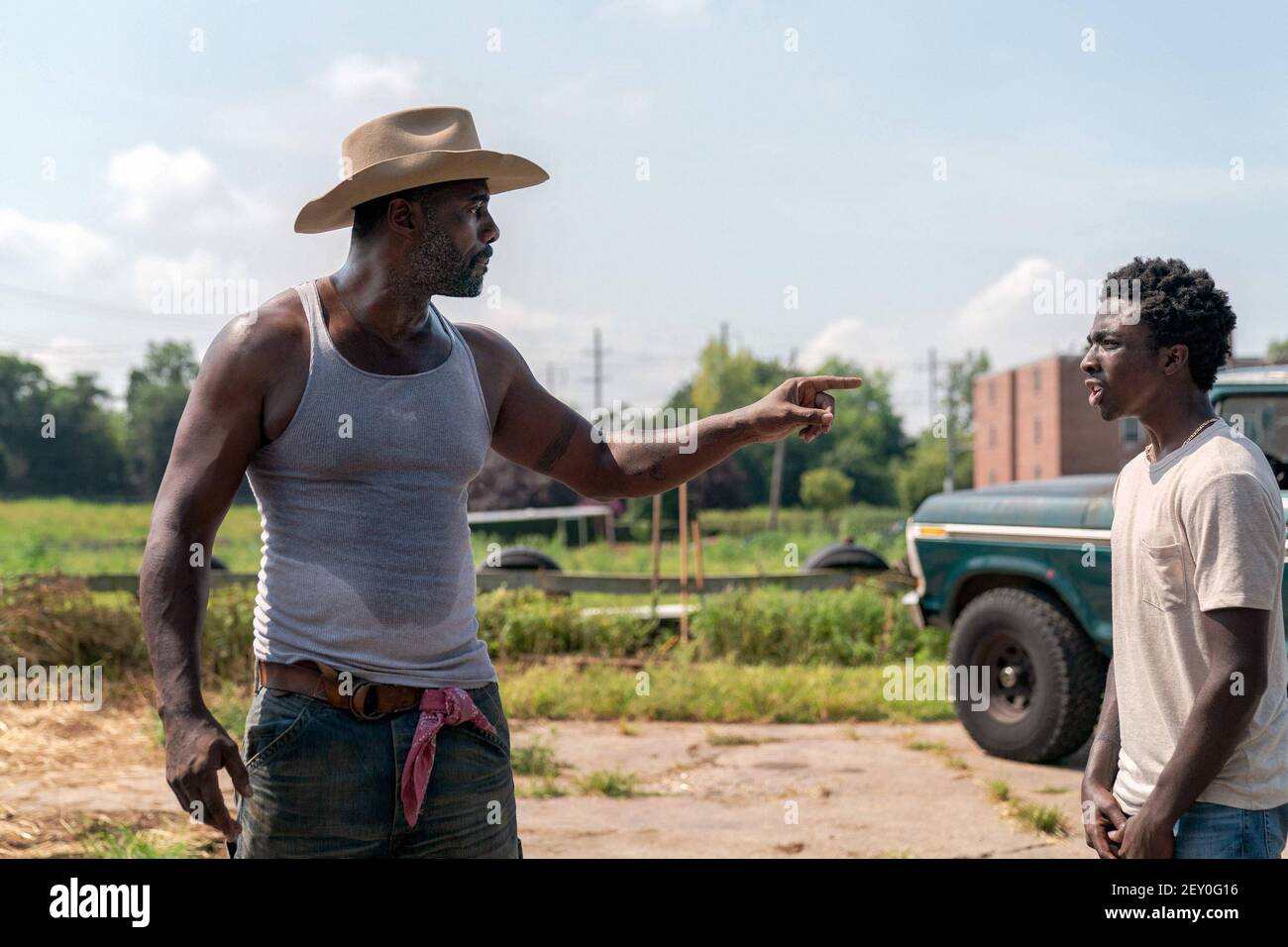 IDRIS ELBA and CALEB MCLAUGHLIN in CONCRETE COWBOY (2020), directed by ...