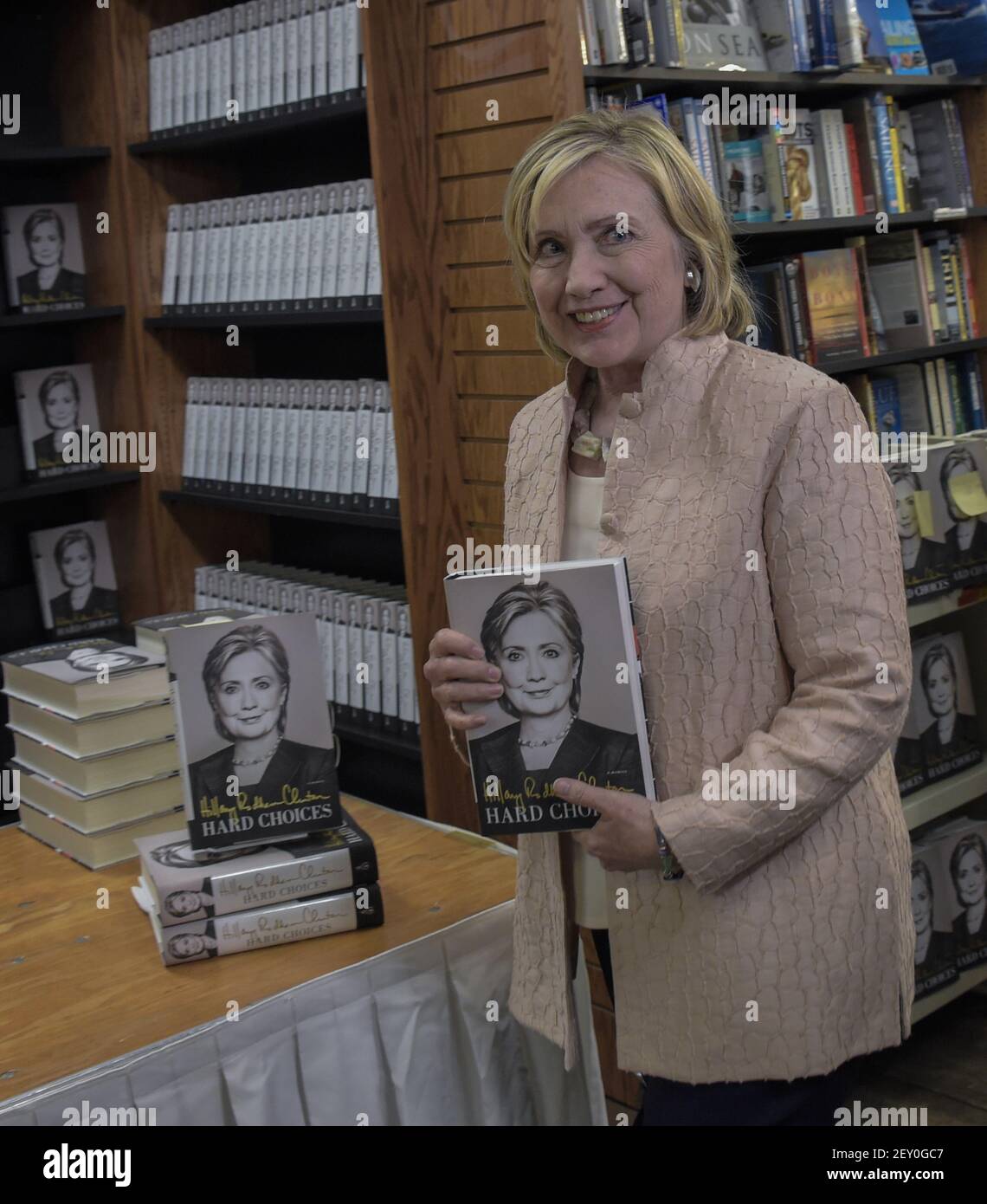 Former Secretary of State Hillary Rodham Clinton at a book signing, for ...