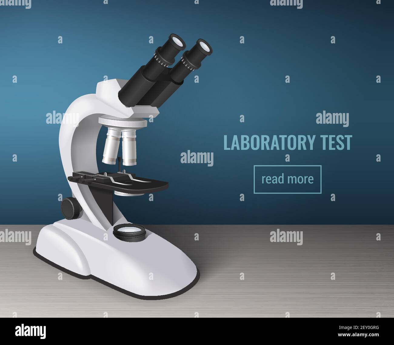 Laboratory test background with realistic microscope image for web ...