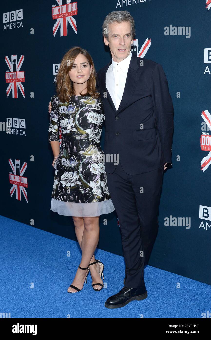 (L-R) Jenna Coleman and Peter Capaldi attend BBC America's "Doctor Who ...