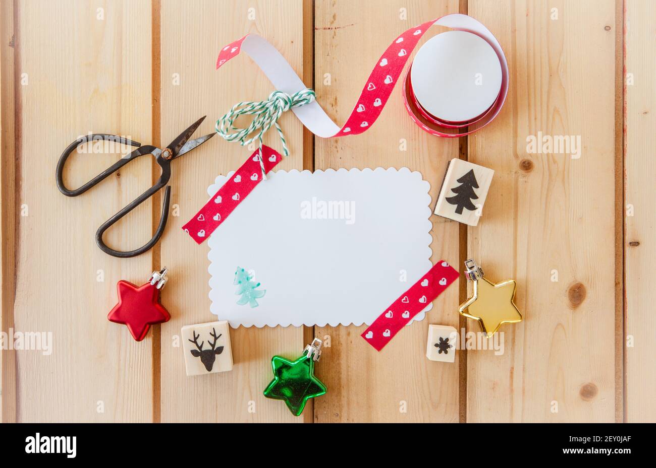 Craft greeting card for Christmas Stock Photo - Alamy
