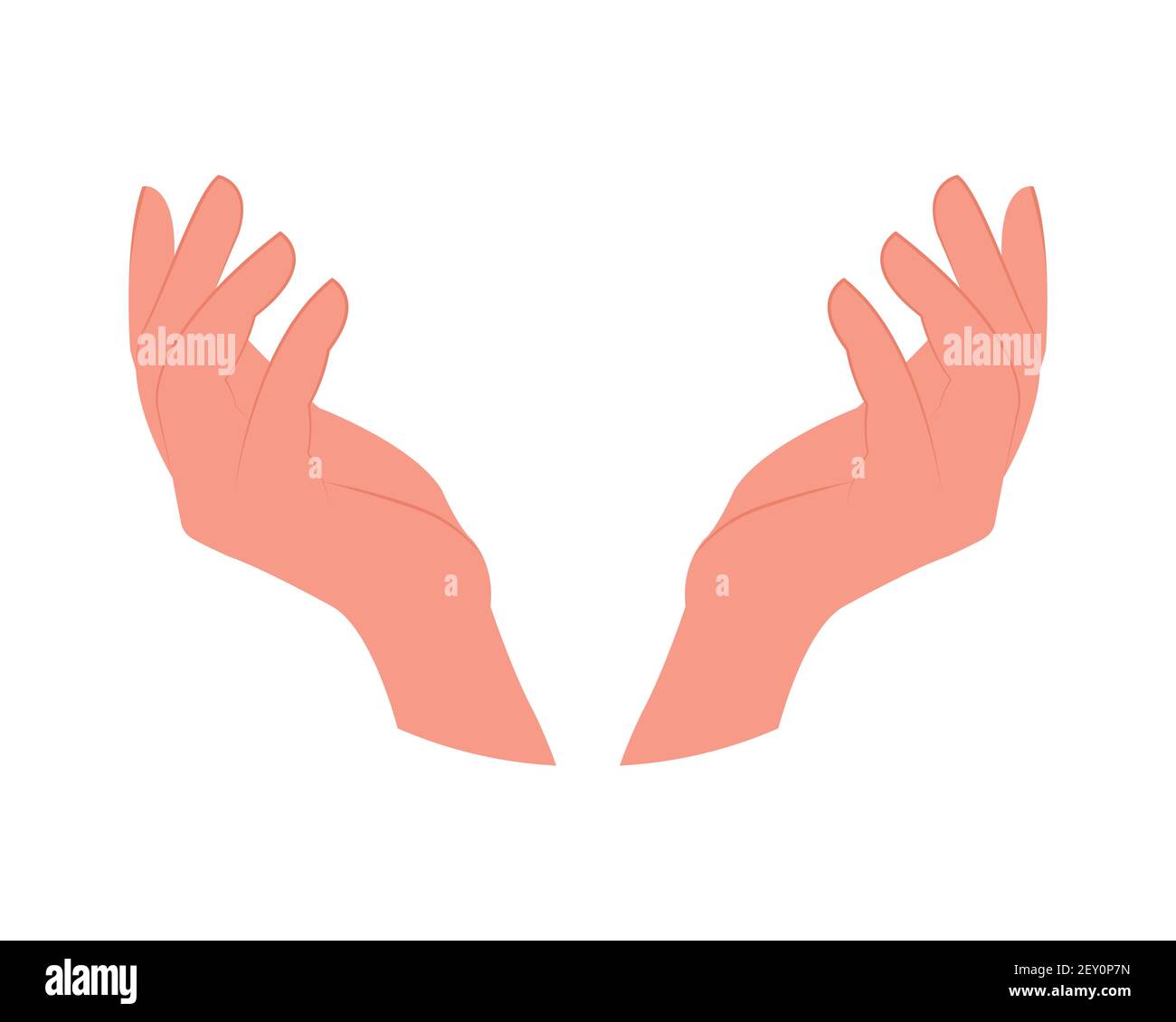Hands show up. Vector illustration isolated on white background. Icon ...