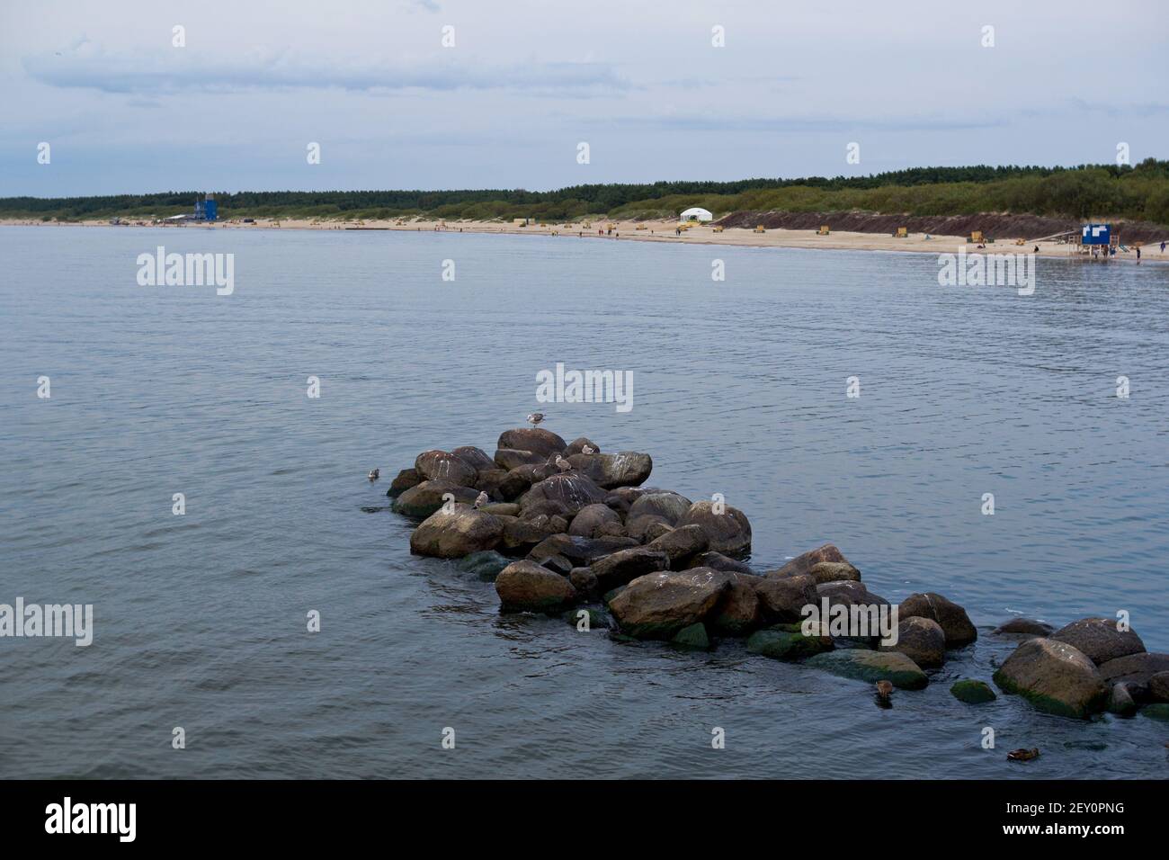 Anti-drive stone dam on the sea. Anti-wave dam, Sea dam Large stones in ...