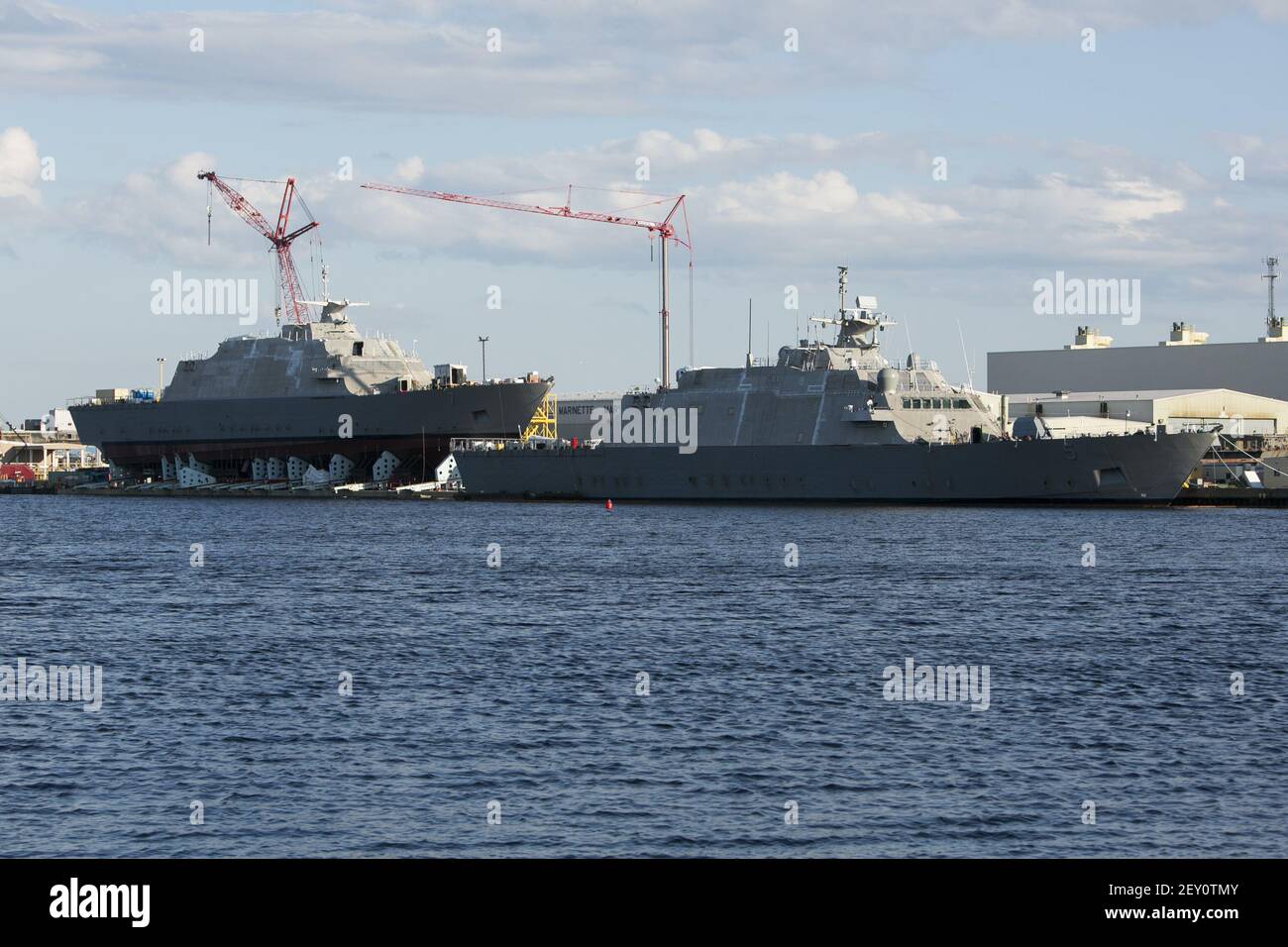 United States Navy Littoral Combat Ships under construction at the ...