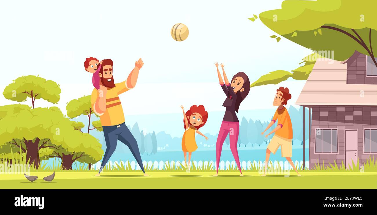 Kids Playing Outside Animated