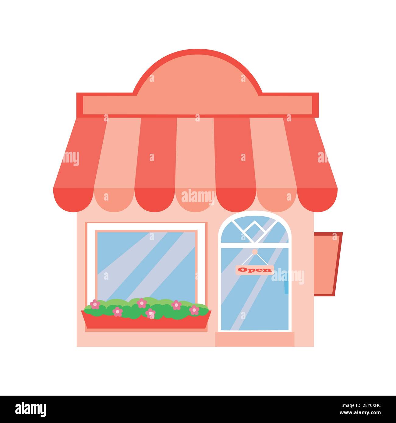 Front building of the store. Vector illustration flat cartoon style ...