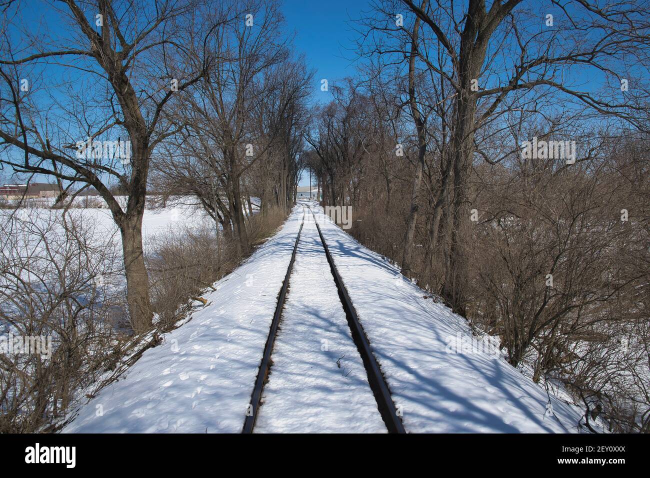 Rail tracks snow aerial hi-res stock photography and images - Alamy