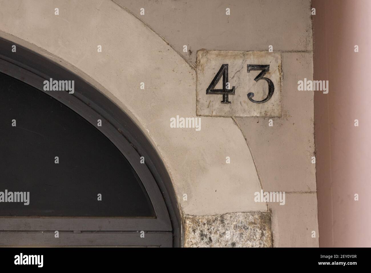 43 ancient house number, concept number Stock Photo - Alamy