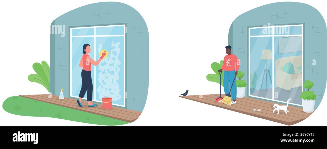 Patio broom Stock Vector Images - Alamy