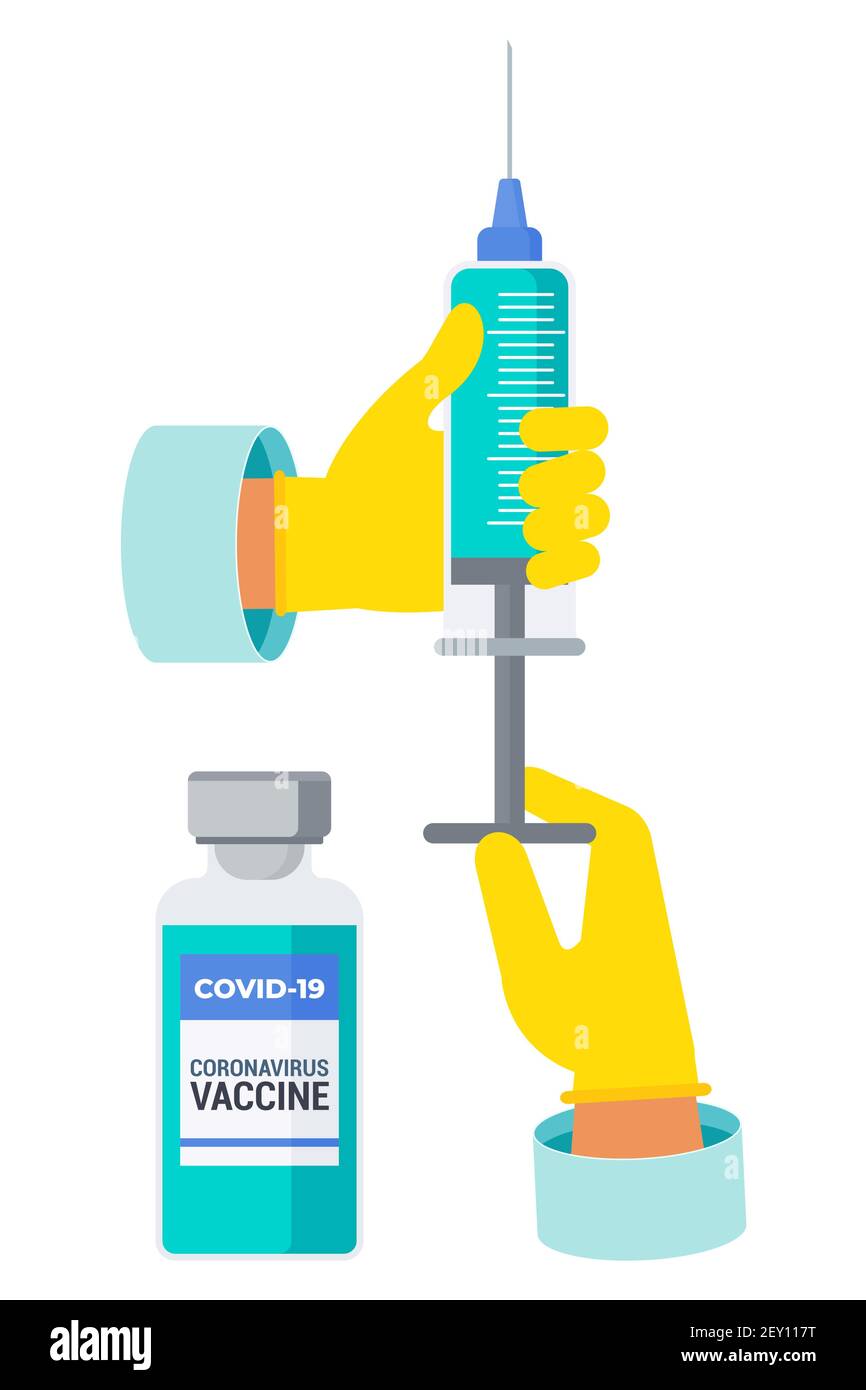 Vaccination programm banner. Flat cartoon vector illustration Stock ...