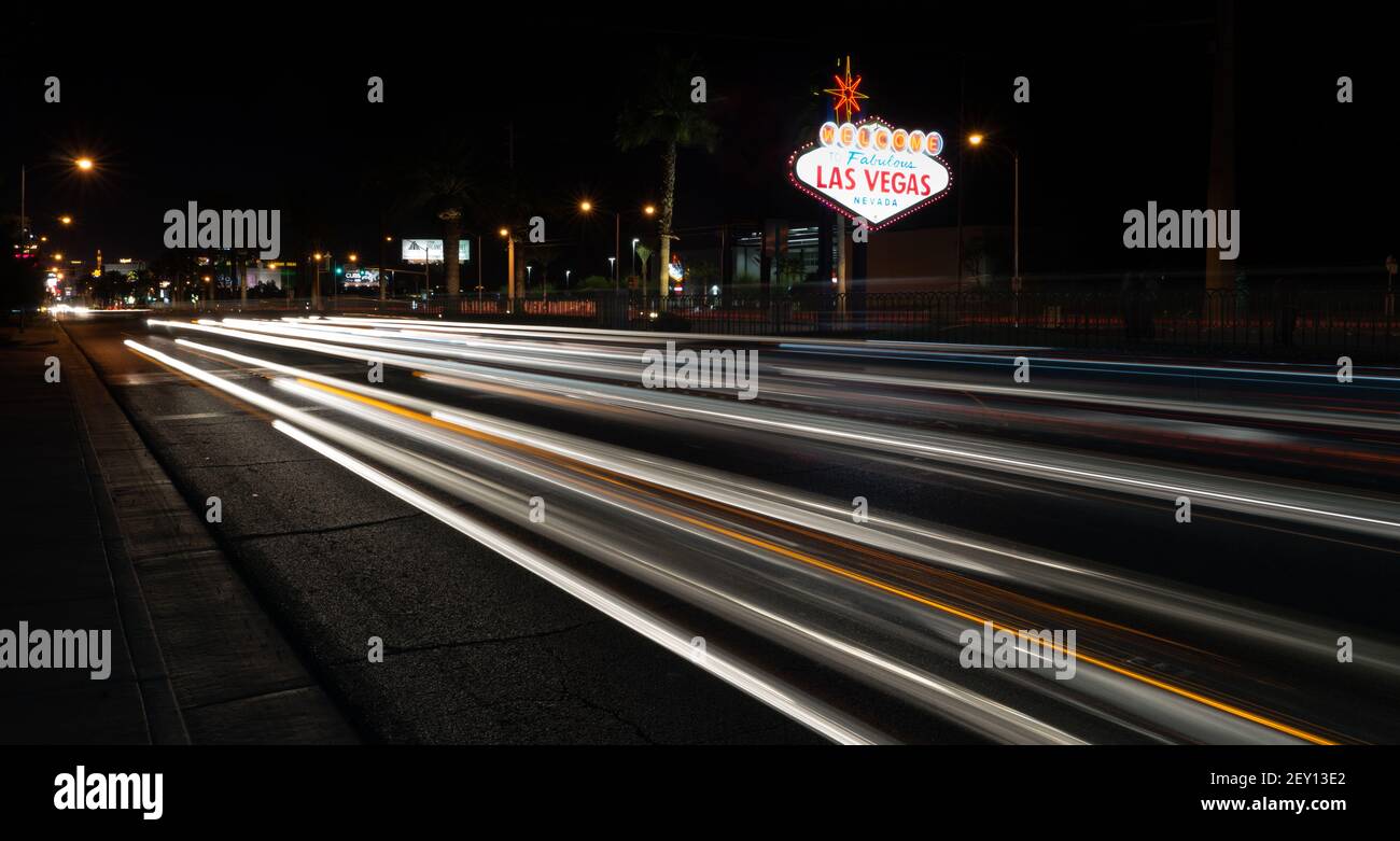 Welcome to Las Vegas Sign Boulevard Strip Roadside Attraction Stock ...