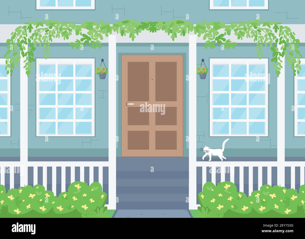 Home exterior flat color vector illustration Stock Vector Image & Art ...