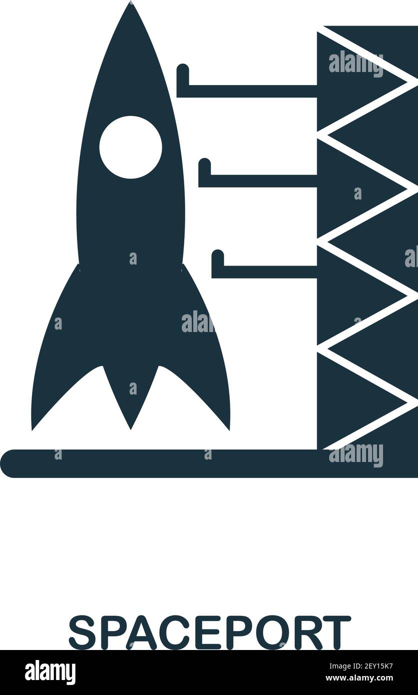 Spaceport icon. Flat style icon design. UI. Illustration of spaceport ...