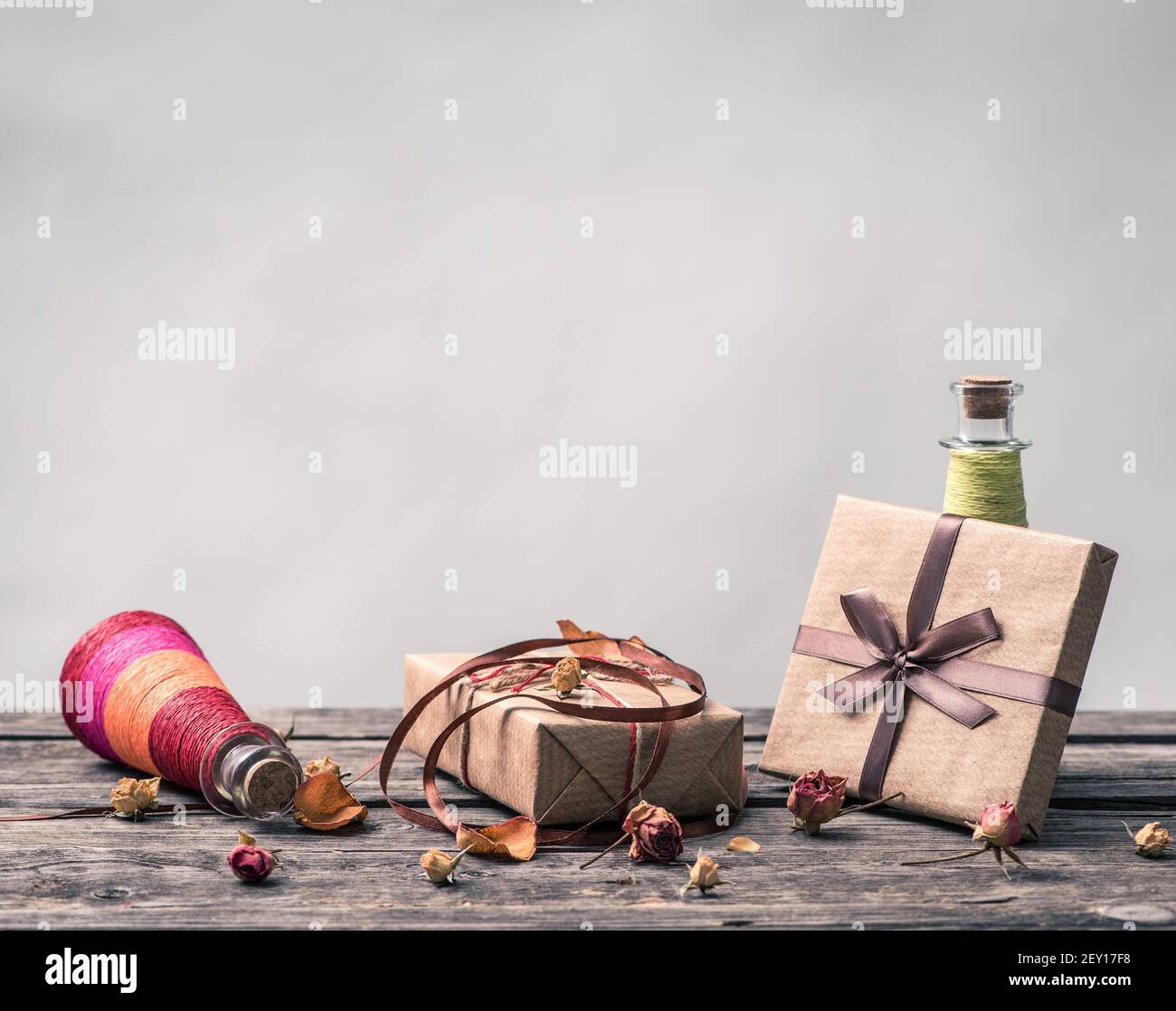 Two vintage gift boxes Stock Photo - Alamy