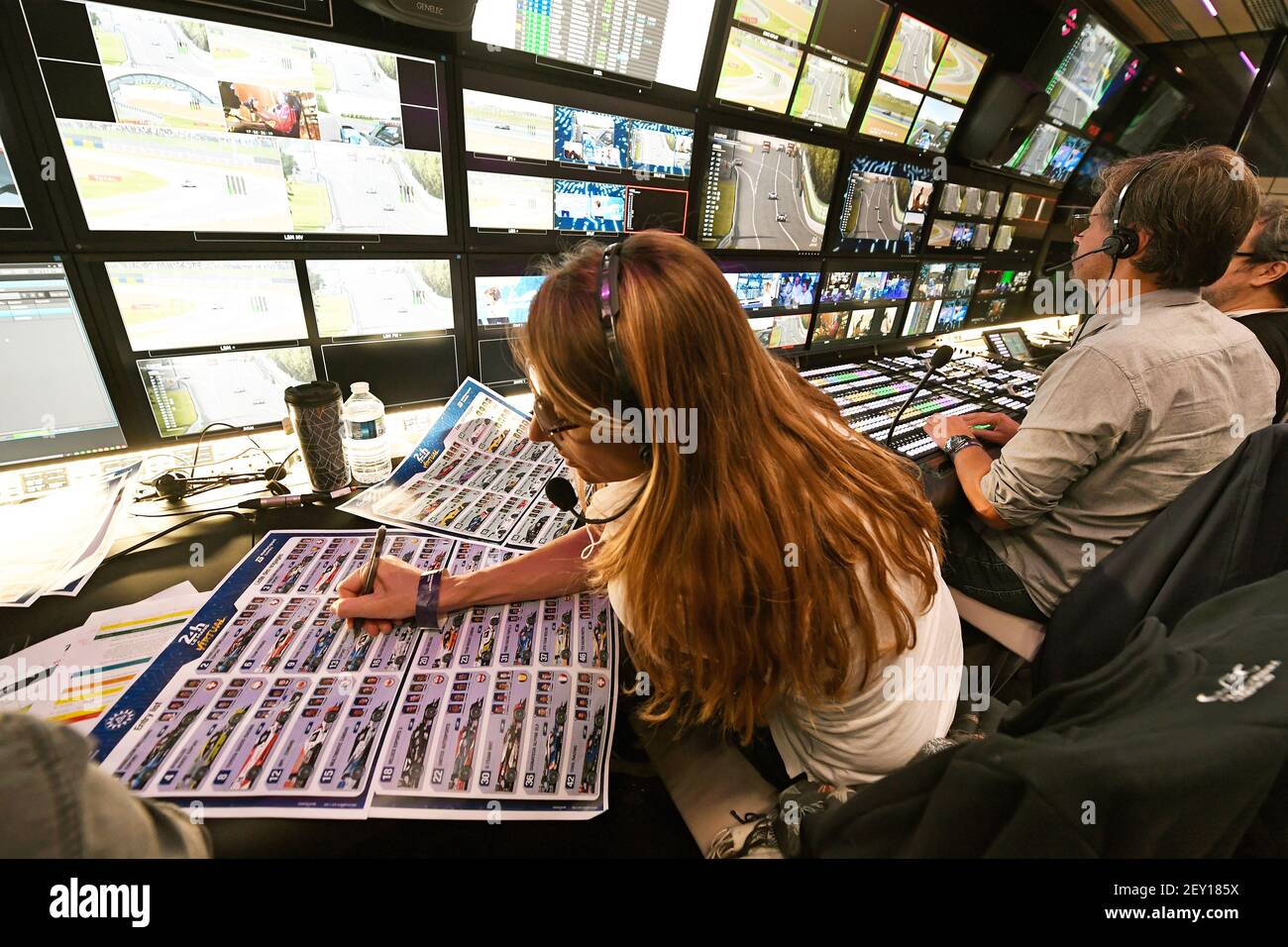 TV compound, Ambiance Virtual 24 Hours Le Mans backstage during the 24 ...