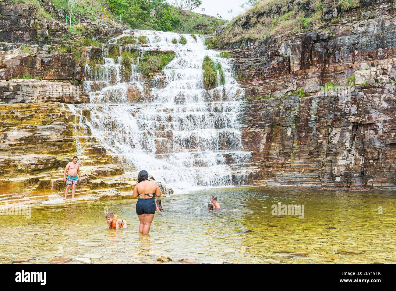 Capitólio - MG, Brazil - December 09, 2020: People at the Blue Lagoon ...