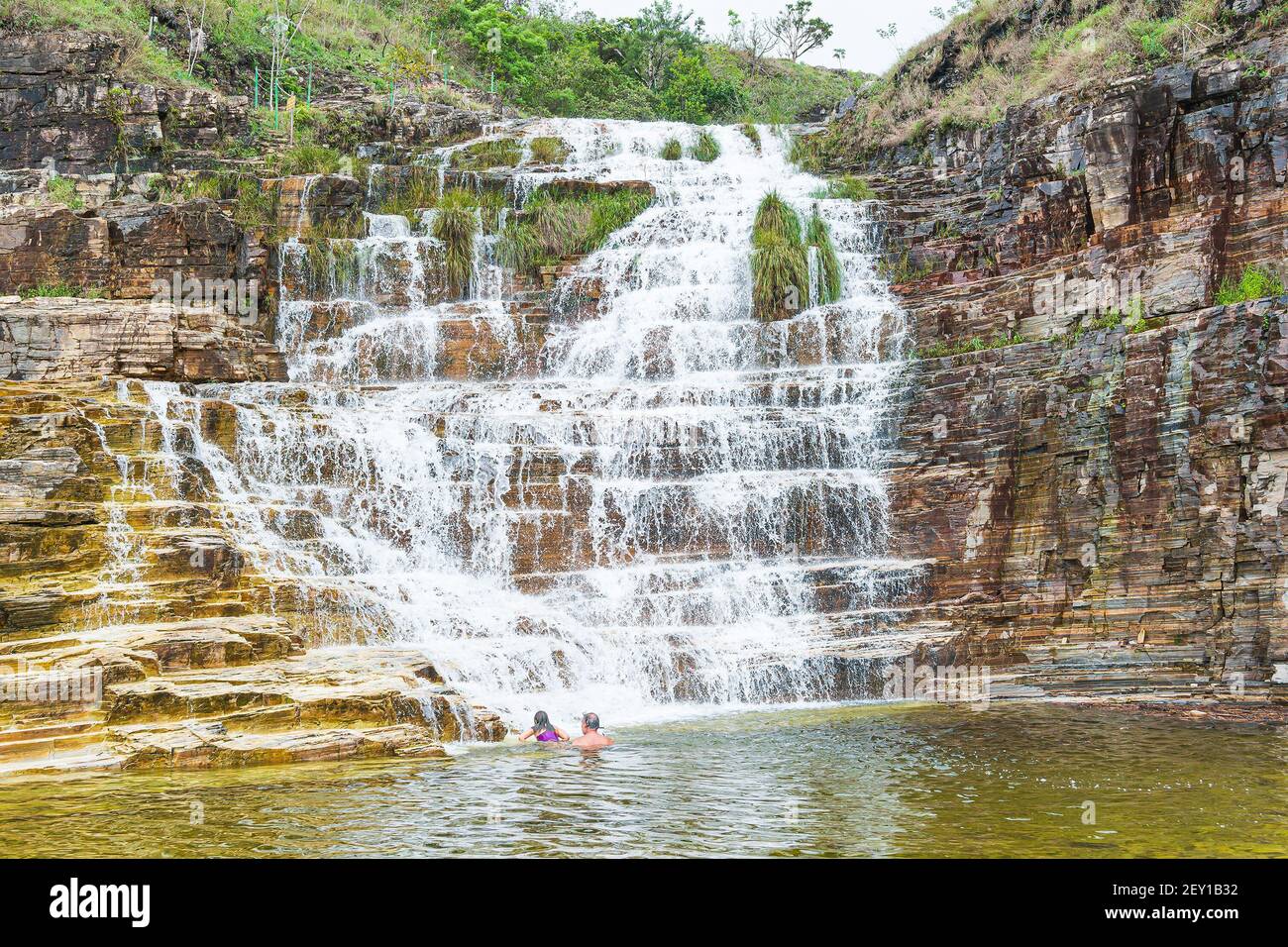 Capitólio - MG, Brazil - December 09, 2020: People at the Blue Lagoon ...