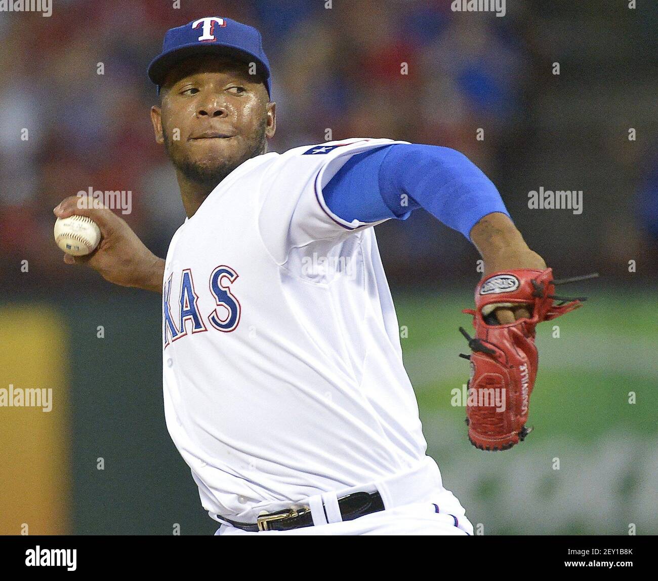 Texas Rangers relief pitcher Neftali Feliz works in the fifth inning ...