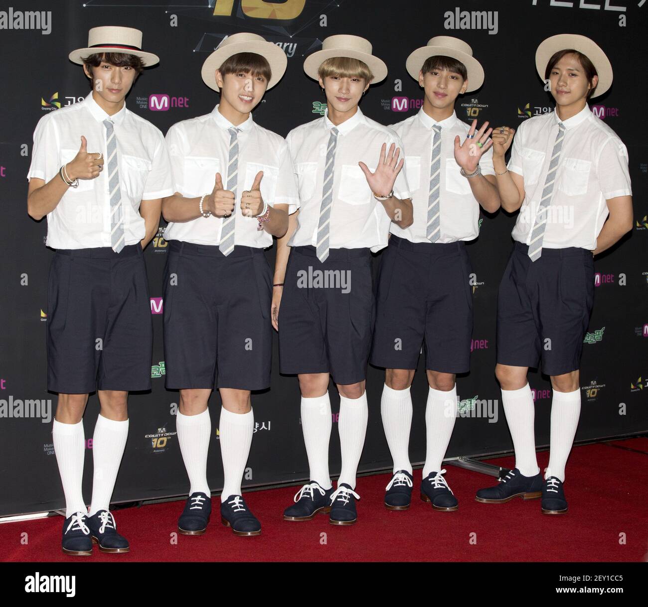 24 July 2014 - Goyang, South Korea : South Korean K-Pop boys band B1A4 ...
