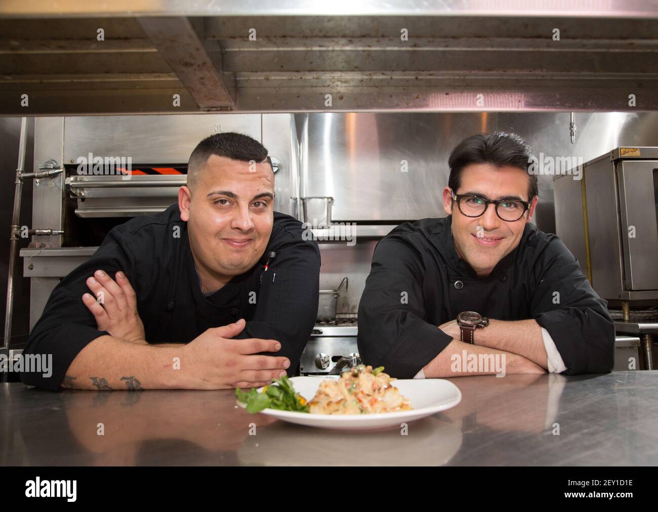 Executive Chef Anthony Gasper and actor Joseguillermo Cortines are seen ...