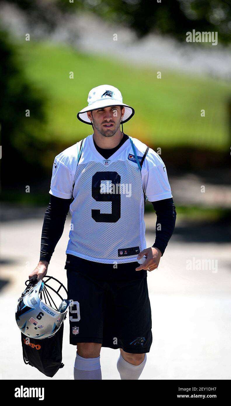 Carolina Panthers kicker Graham Gano (9) walks to practice on Thursday ...