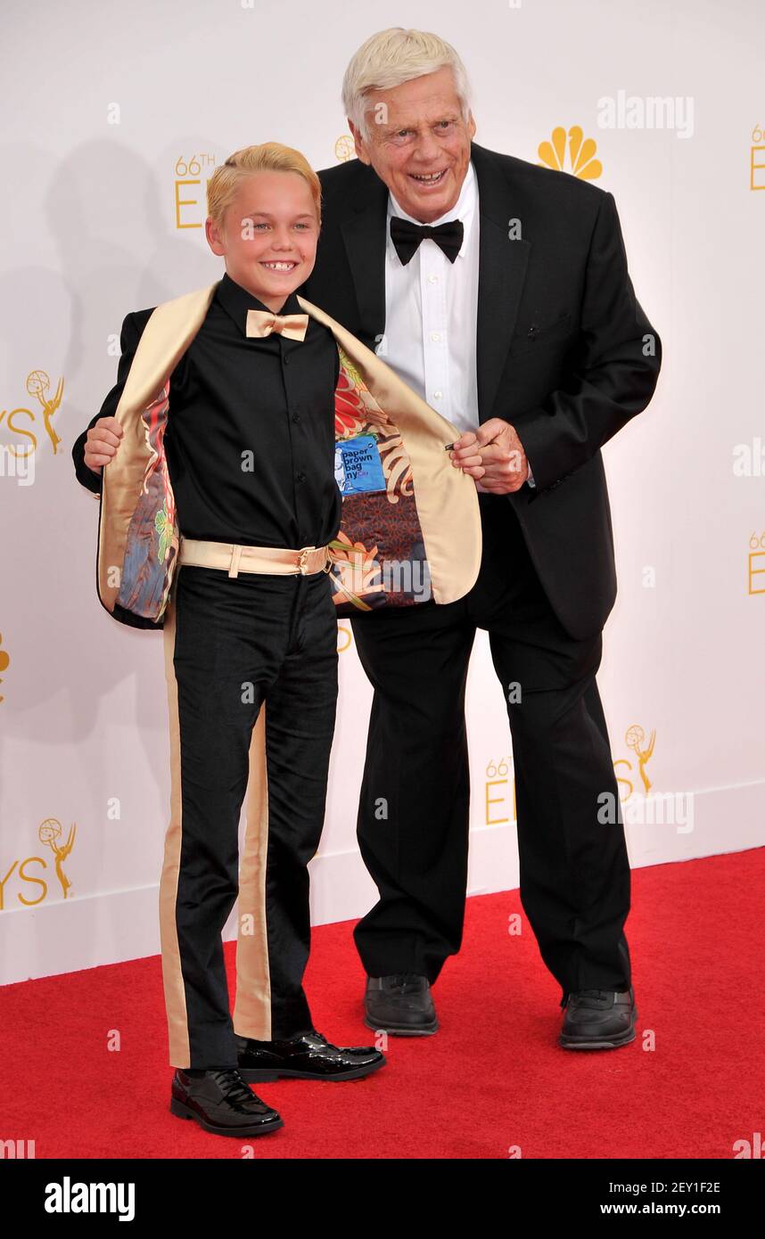 Robert Morse and Mason Vale Cotton arrives at the 66th Primetime Emmy ...