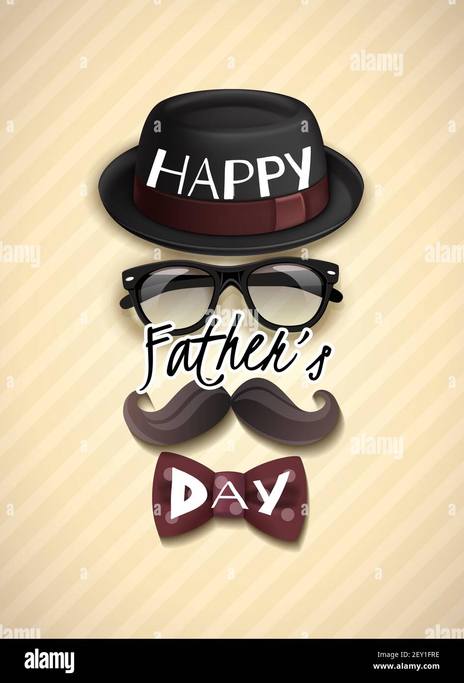Mustache Fathers Day Puns Gold Mustache And Happy Fathers Day Text On