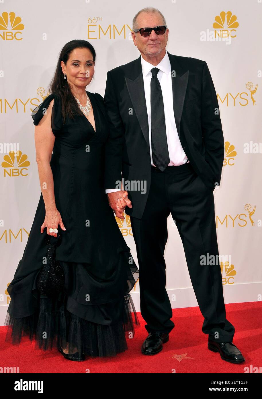 Catherine Rusoff; Ed O'Neill arrives at the 66th Primetime Emmy Awards ...