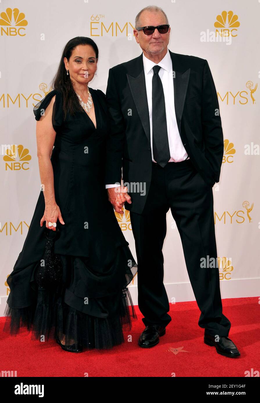 Catherine Rusoff; Ed O'Neill arrives at the 66th Primetime Emmy Awards ...