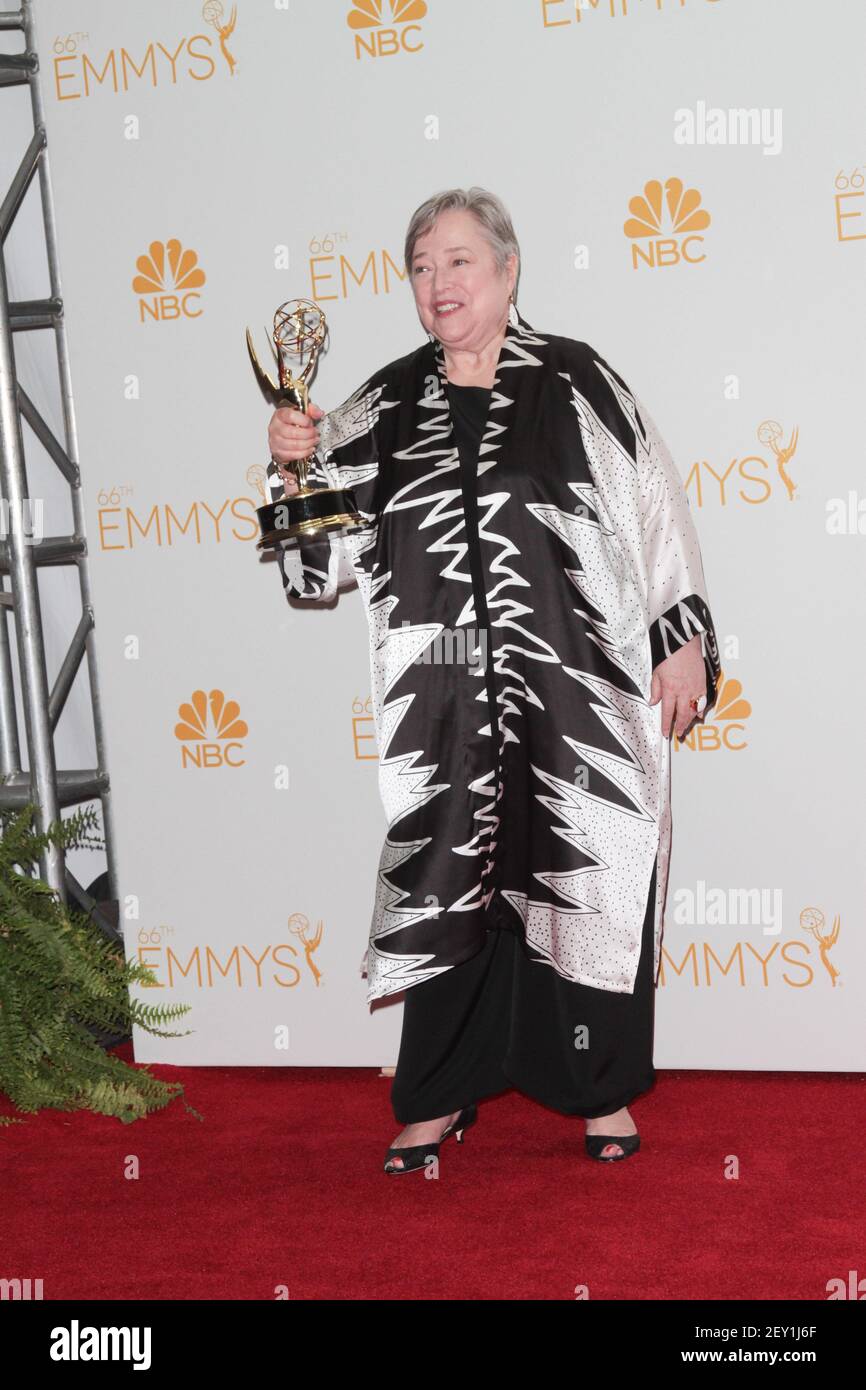 Actress Katherine Bates wins an Emmy and poses in the Press Room at the ...