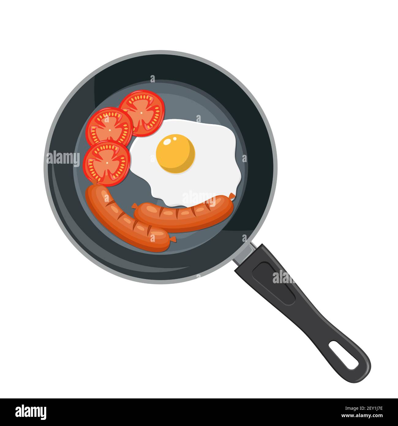 Cooking sausage in frying pan Stock Vector Images - Alamy