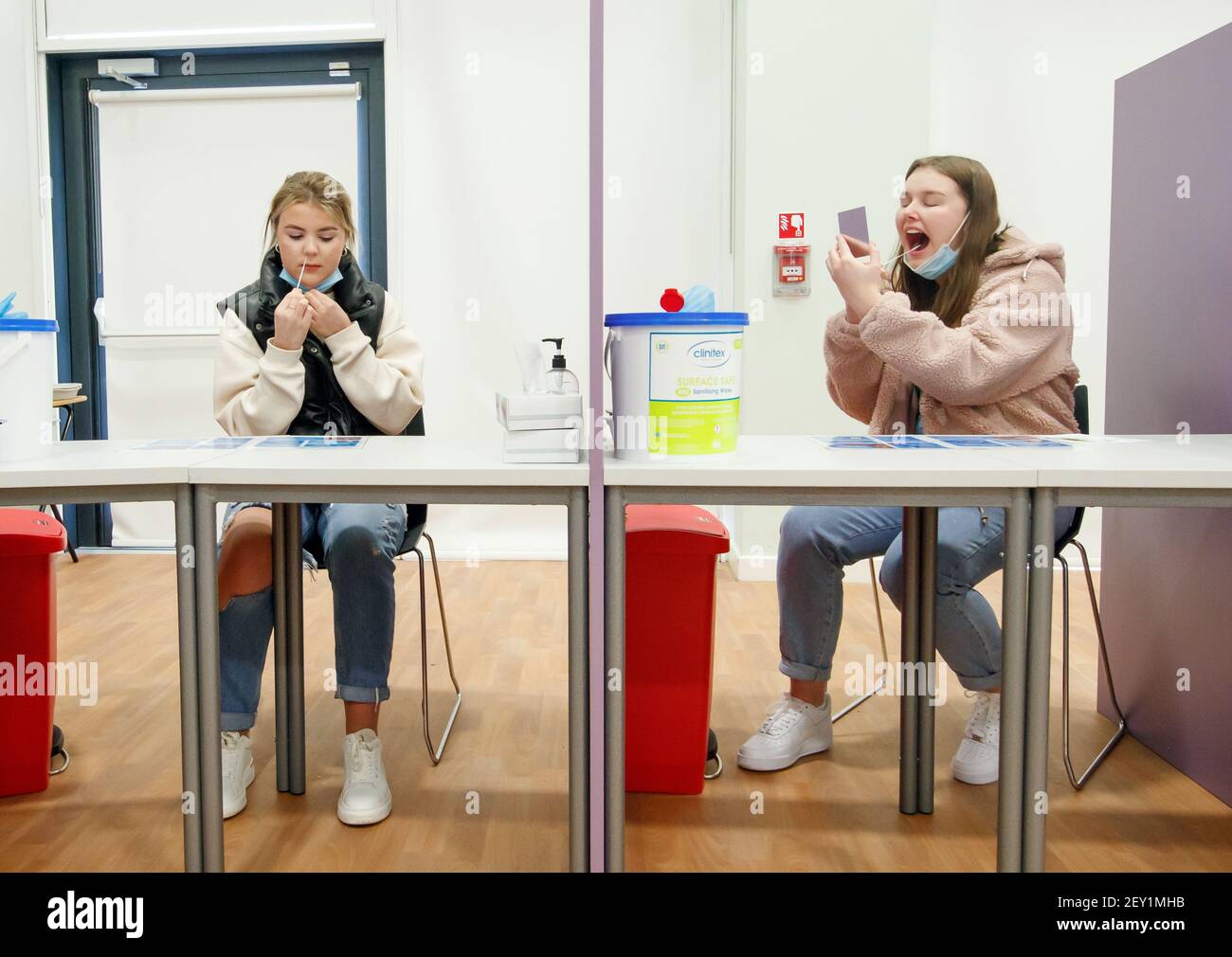 Students Ellie Fisher (left) and Beth Hicks (right) take Coronavirus ...