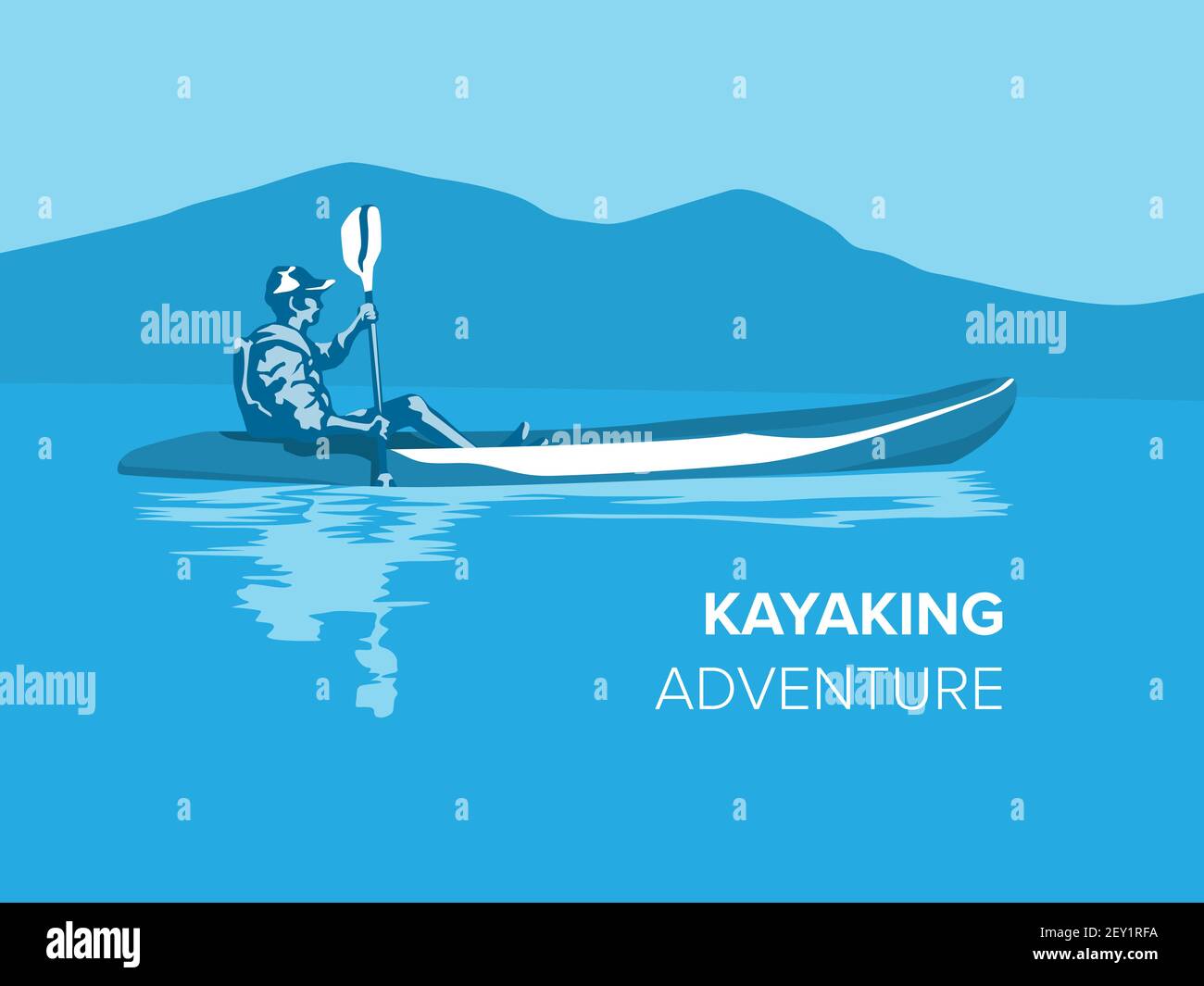 Kayaking Adventure on illustration graphic vector Stock Vector Image ...