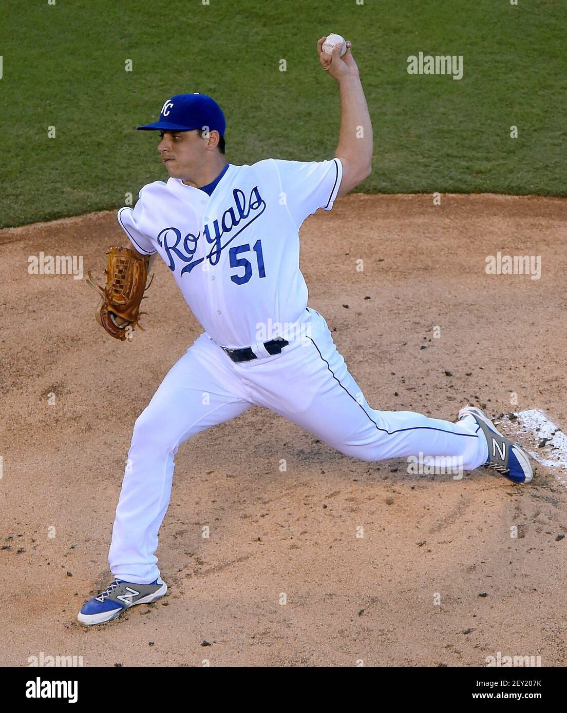 Kansas City Royals starting pitcher Jason Vargas throws in the first ...