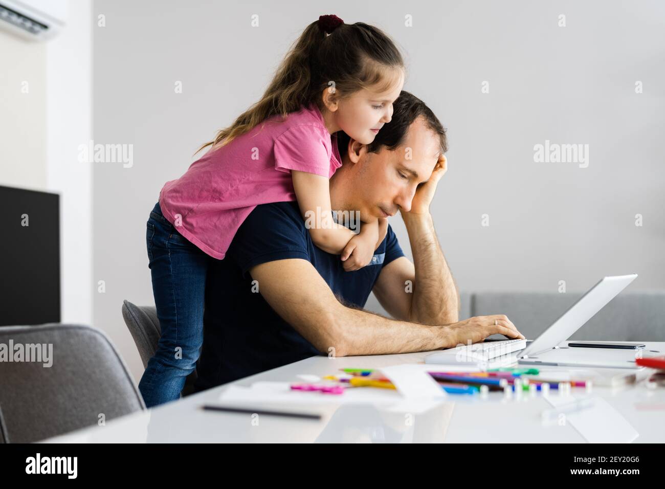 Home Office Online Work Stress In Quarantine Stock Photo - Alamy