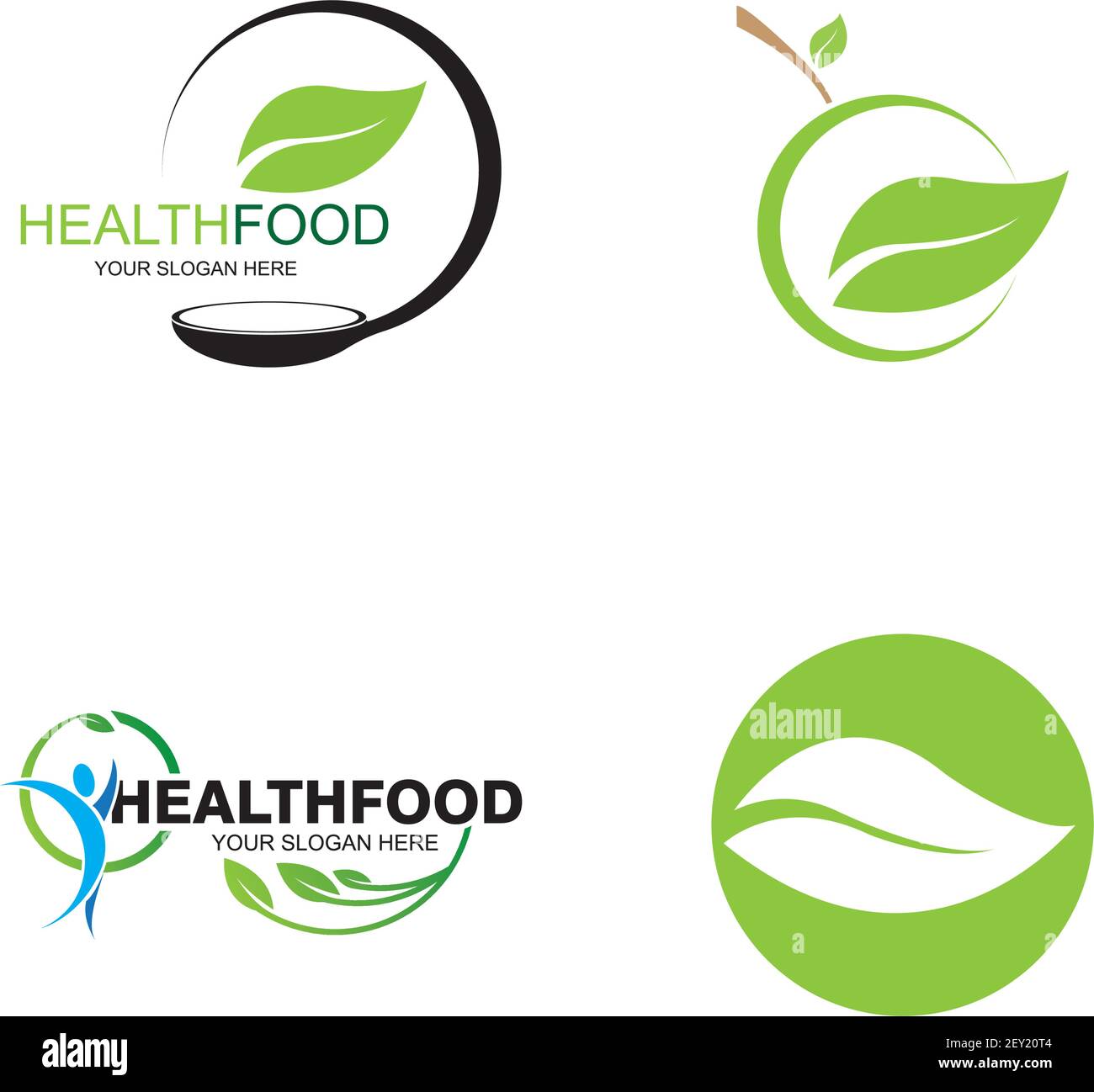 healthy food logo vector design icon illustration Stock Vector Image ...