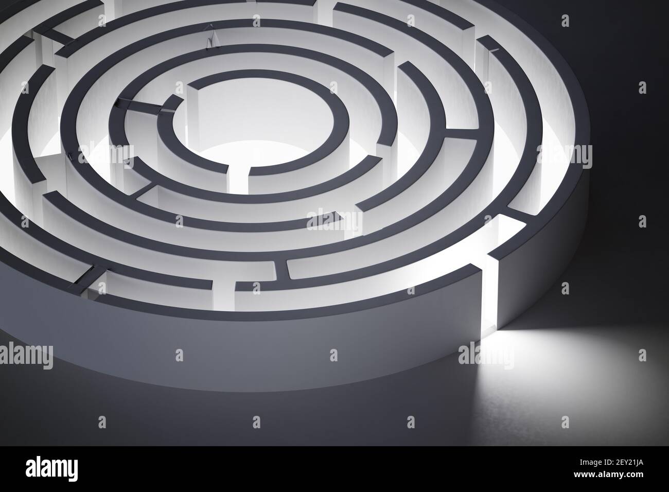 Circular rounded maze. 3D rendered illustration Stock Photo - Alamy