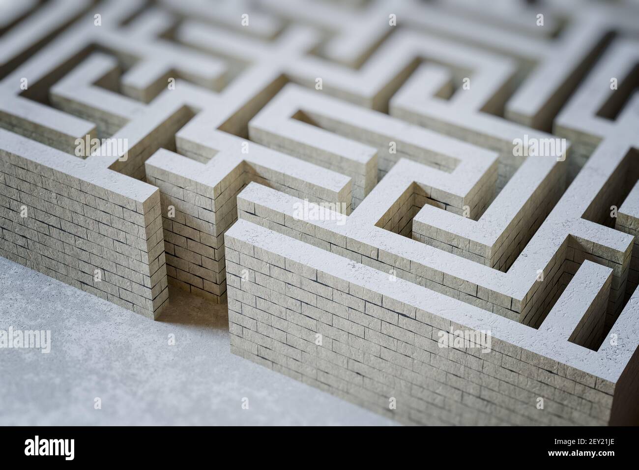 Top view white labyrinth 3d hi-res stock photography and images - Alamy