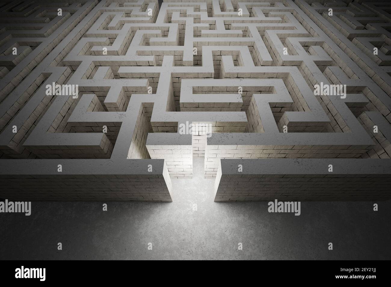 Maze or labyrinth. Strategy and decision making concept. 3D rendered ...
