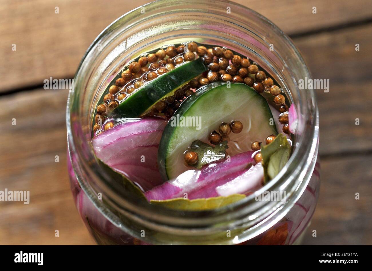 Pickled cucumbers by Kristy Page, with red onion, red thai pepper ...