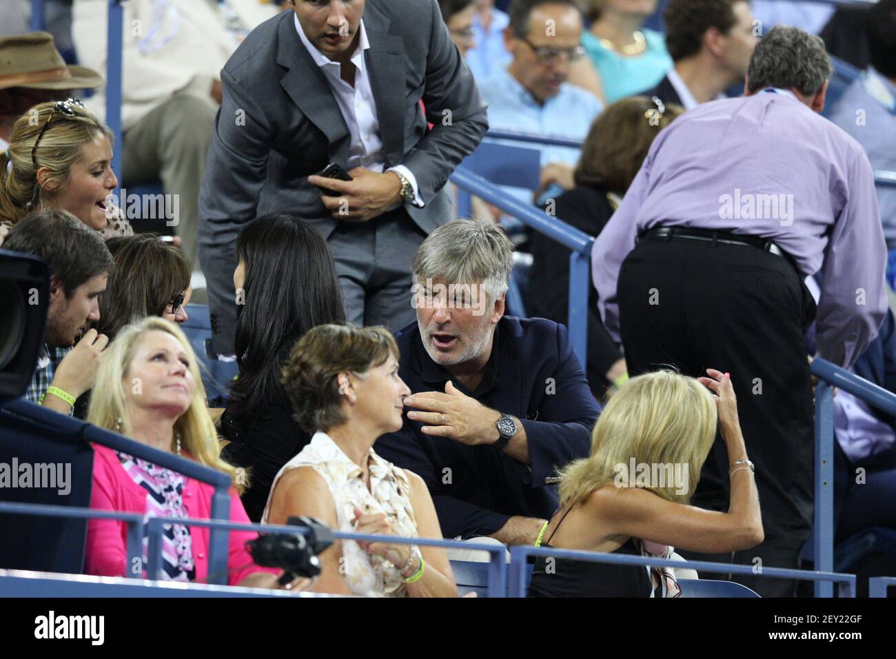 New York NY. actor Alec Baldwin during Day 9 match during the 2014 US ...