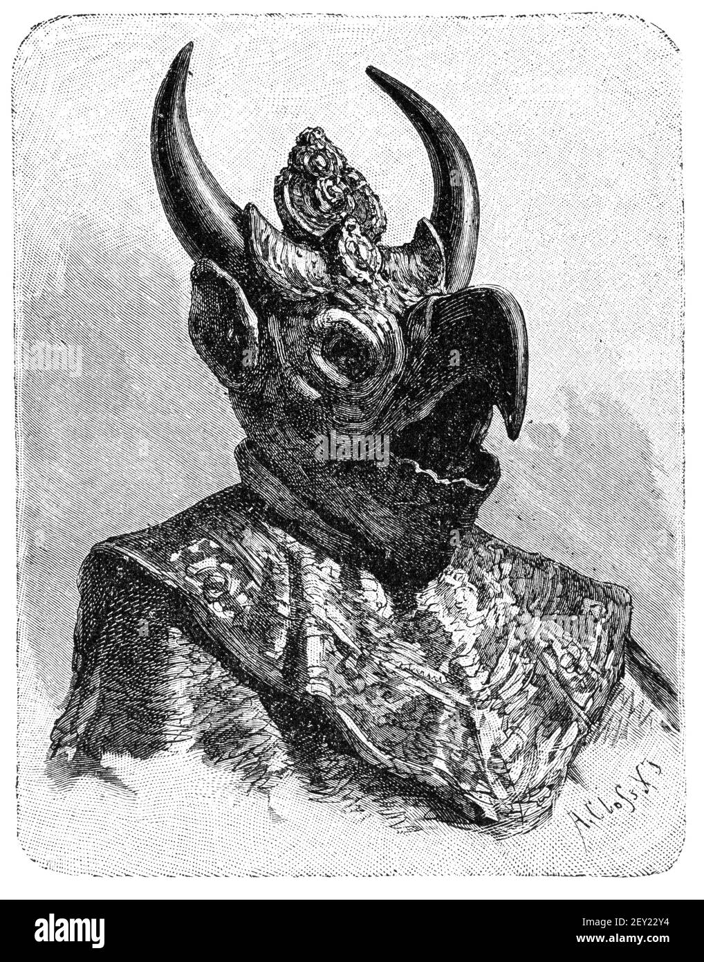 Tibetan lama with mask of god. Tibet. Culture and history of Asia ...