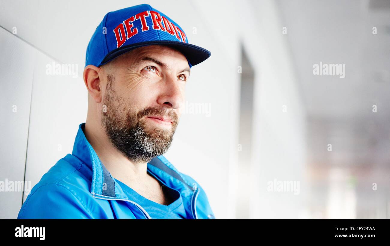 Profile of a handsome man wearing cap Stock Photo - Alamy