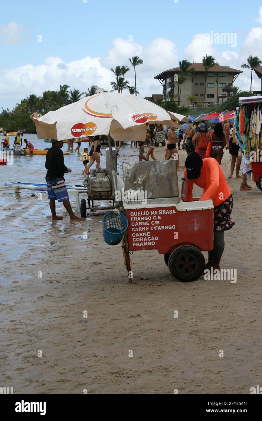 Beach vendor in Porto de Galinhas Stock Photo - Alamy