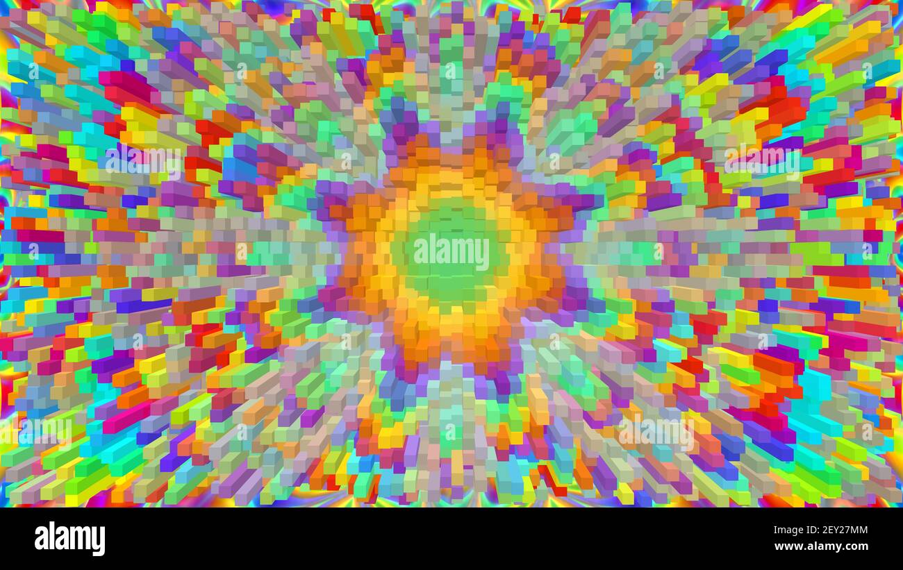Abstract multi-color texture background made of blocks. 3d image Stock ...