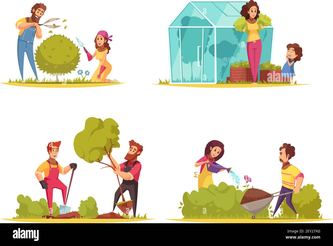 Child growing vegetables Stock Vector Images - Alamy